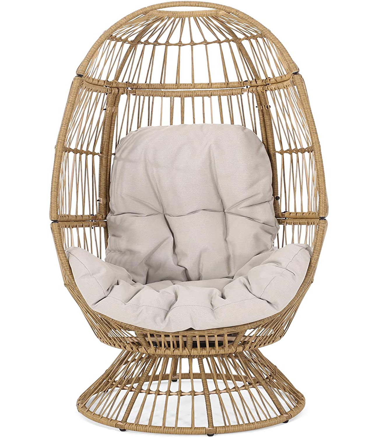 QUALITY POLY RATTAN SWIVEL EGG CHAIR