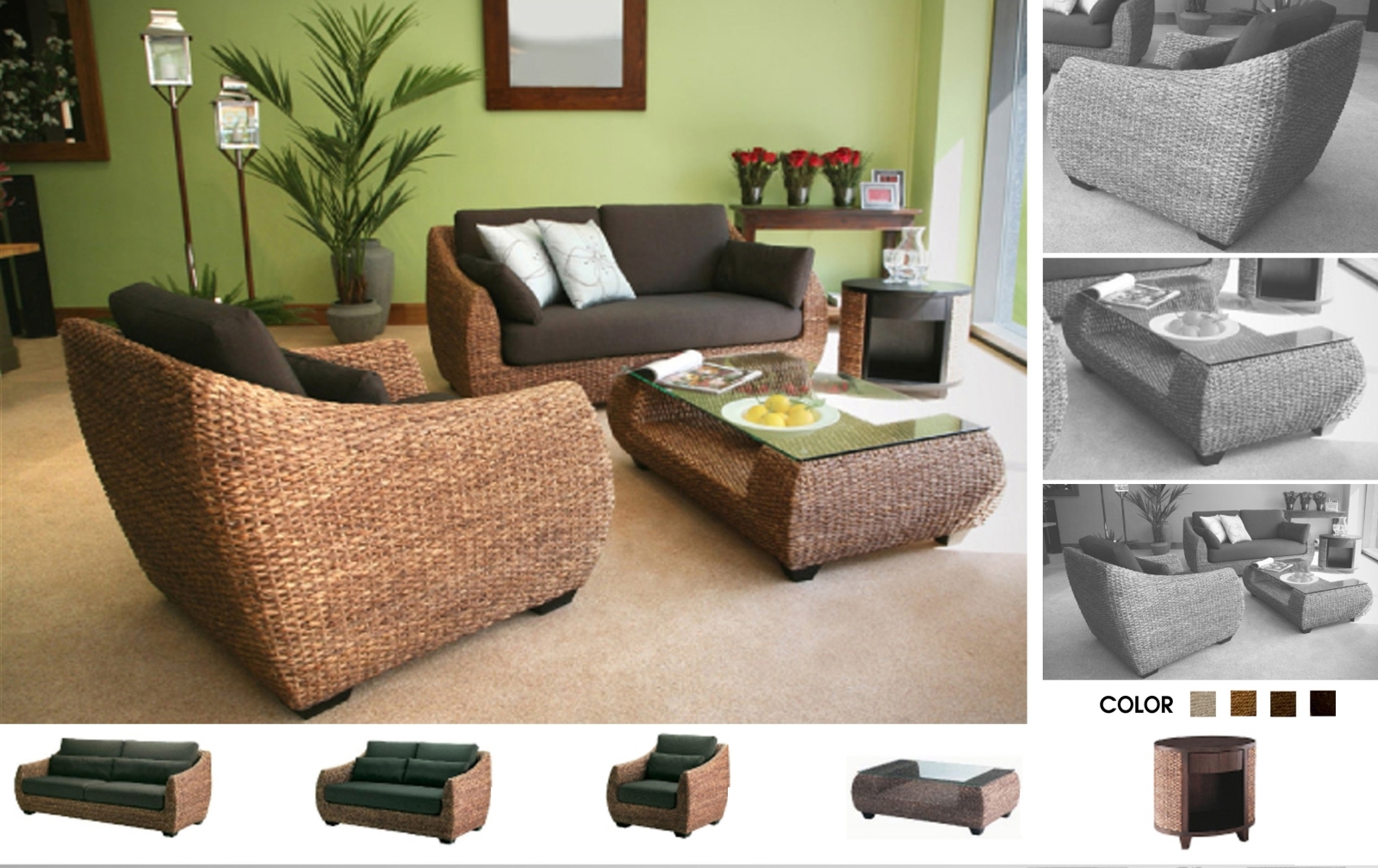 QUALITY POLY RATTAN SOFA SET