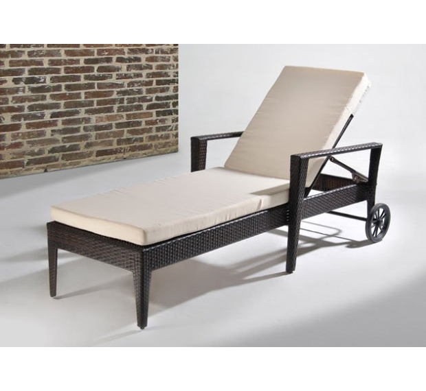 QUALITY POLY RATTAN SUNBED SET WITH CUSHION